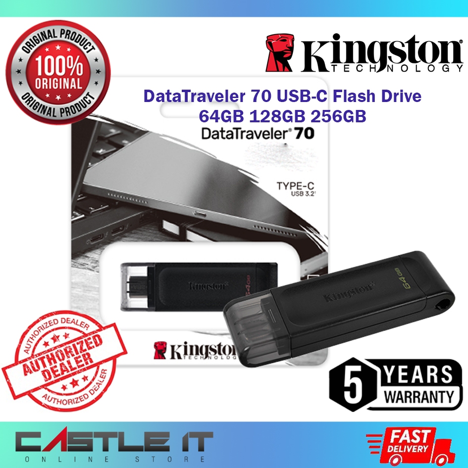 Kingston DT 70 64GB 128GB 256GB Type-C USB3.2 GEN1 DT70 Flash Drive ...