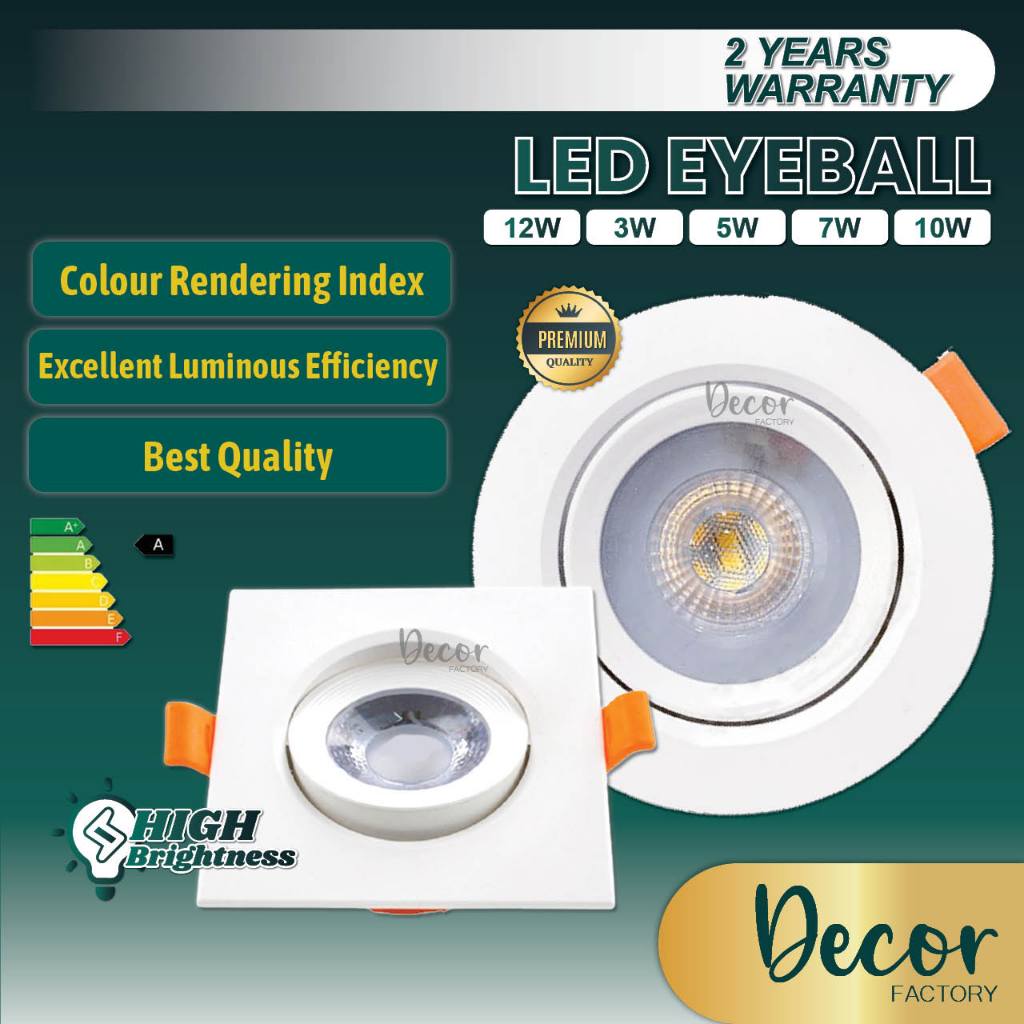 3W 5W 7W 10W LED Recessed Eyeball Spotlight Round Square LED Eyeball ...