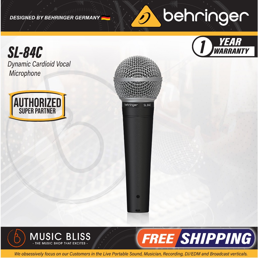 Behringer SL84C Dynamic Cardioid Microphone with Carrying Case (SL 84C ...