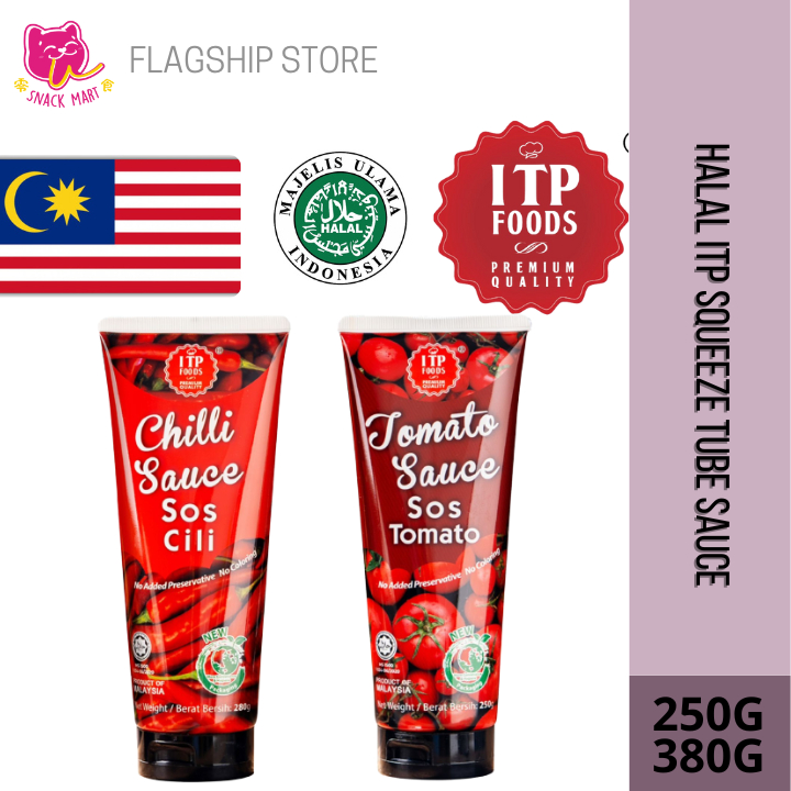 HALAL ITP Squeeze Tube Chilli Sauce 280G/Tomato Sauce 250G | Shopee ...