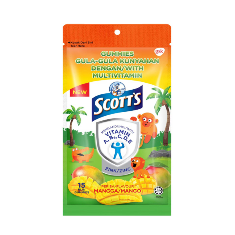 Scotts Multivitamin Gummies Mangga Flavour ( 15 Gummies ) | Shopee ...