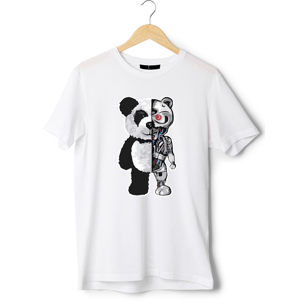 T-Shirt,Panda Machine Logo T-Shirt,Cute T-shirt,T-shirt Size Besar(Size ...