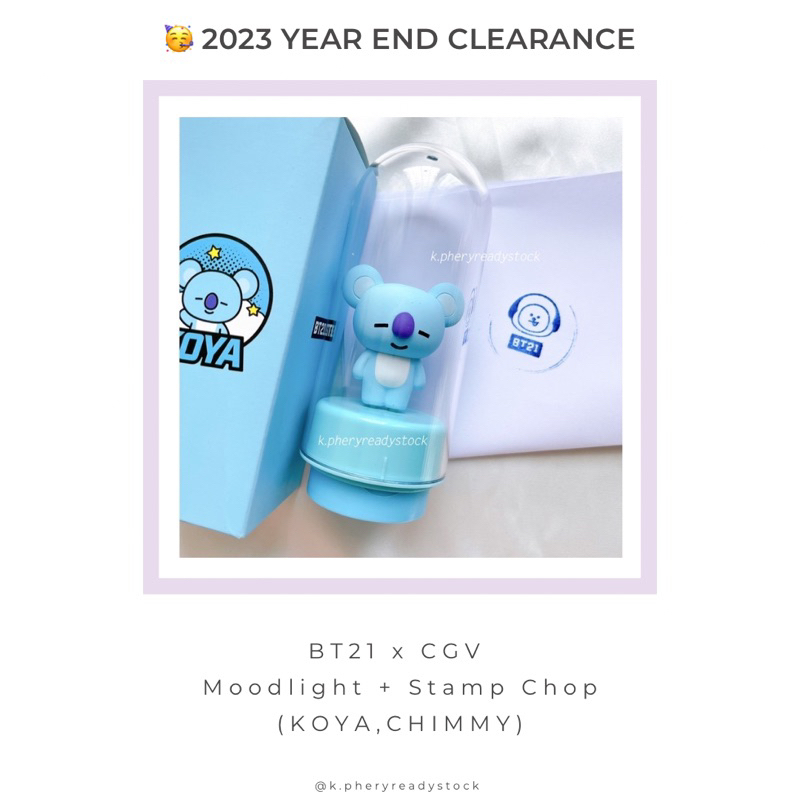 【COLLAB 联名】BT21 x CGV Moodlight + Stamp Chop (KOYA,CHIMMY) | Shopee ...
