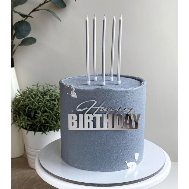 Happy Birthday Side Acrylic cake topper 生日快乐侧面亚克力蛋糕装饰插牌 | Shopee Singapore