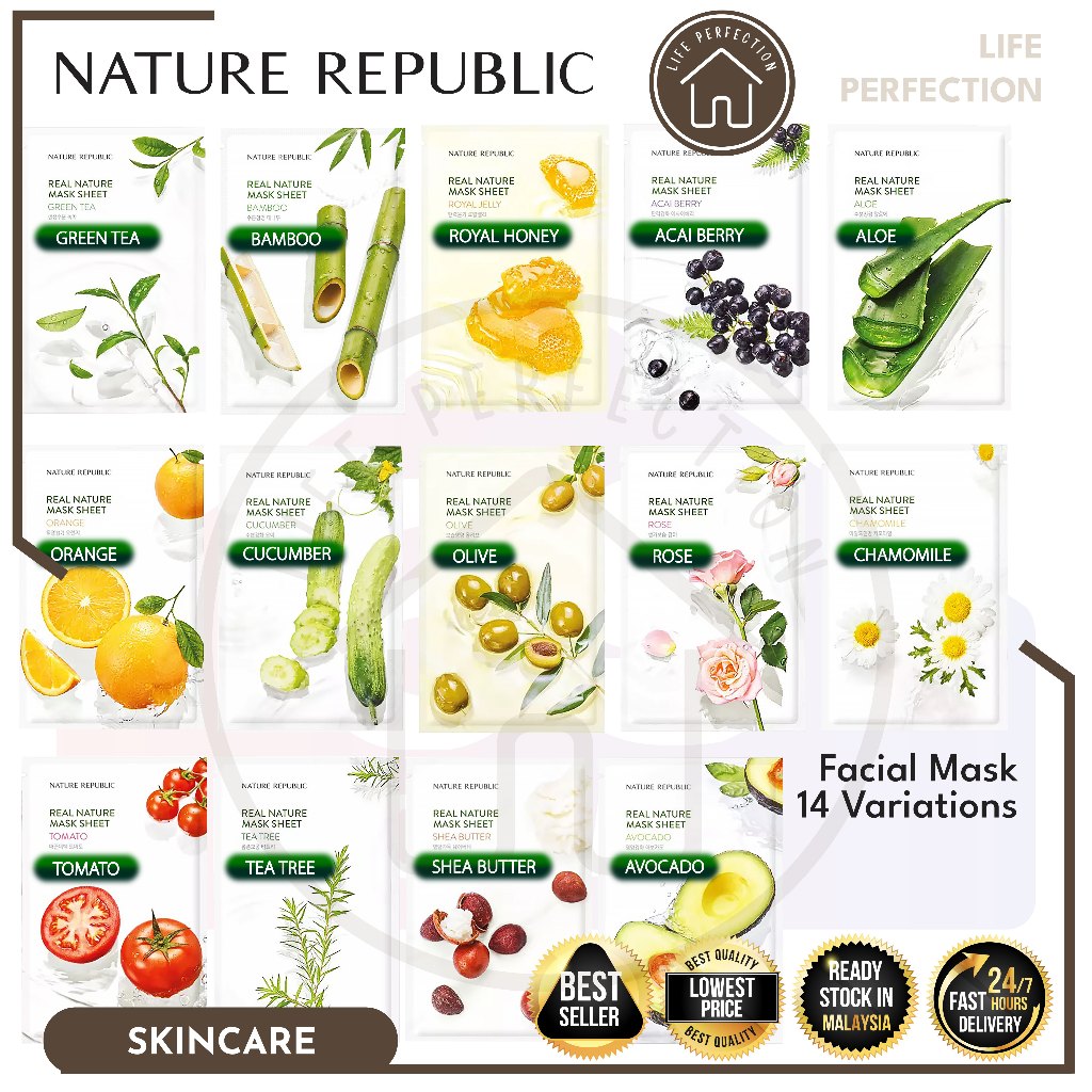 Nature Republic Facial Mask Natural Skin Care Beauty Korean Face Mask ...