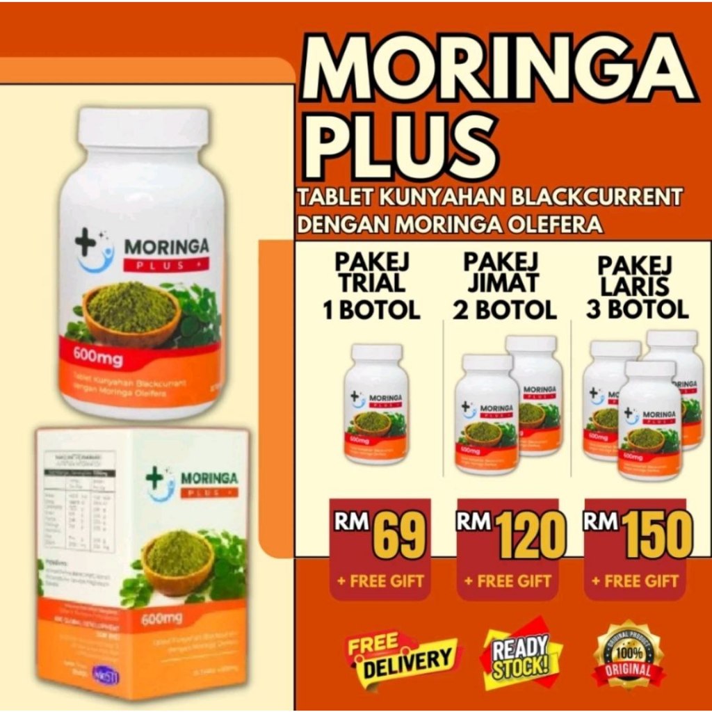 MORINGA PLUS + CAPSULE -PENAWAR KENCING MANIS, KOLESTROL, DARAH TINGGI ...