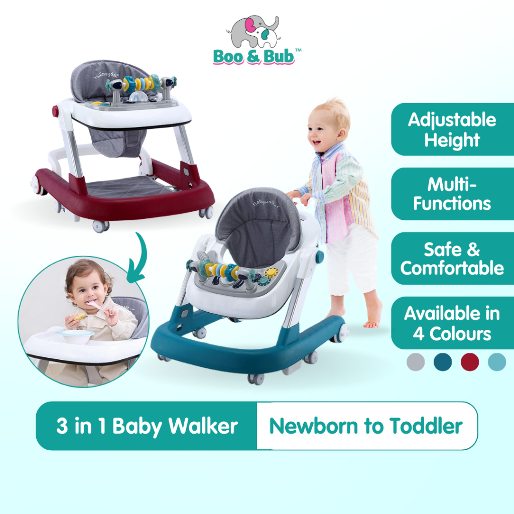 Boo&Bub 3in1 Baby Walker infant Learning Walking Car With Music ...