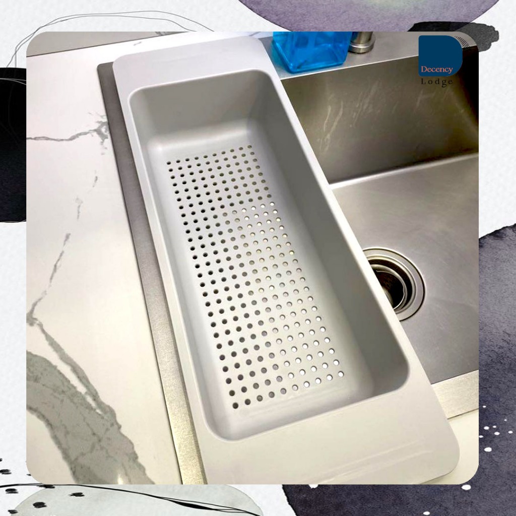 COLANDER GREY 46X16X9CM SINK DRAINING TRAY SINK DRAINER PENAPIS SINKI ...