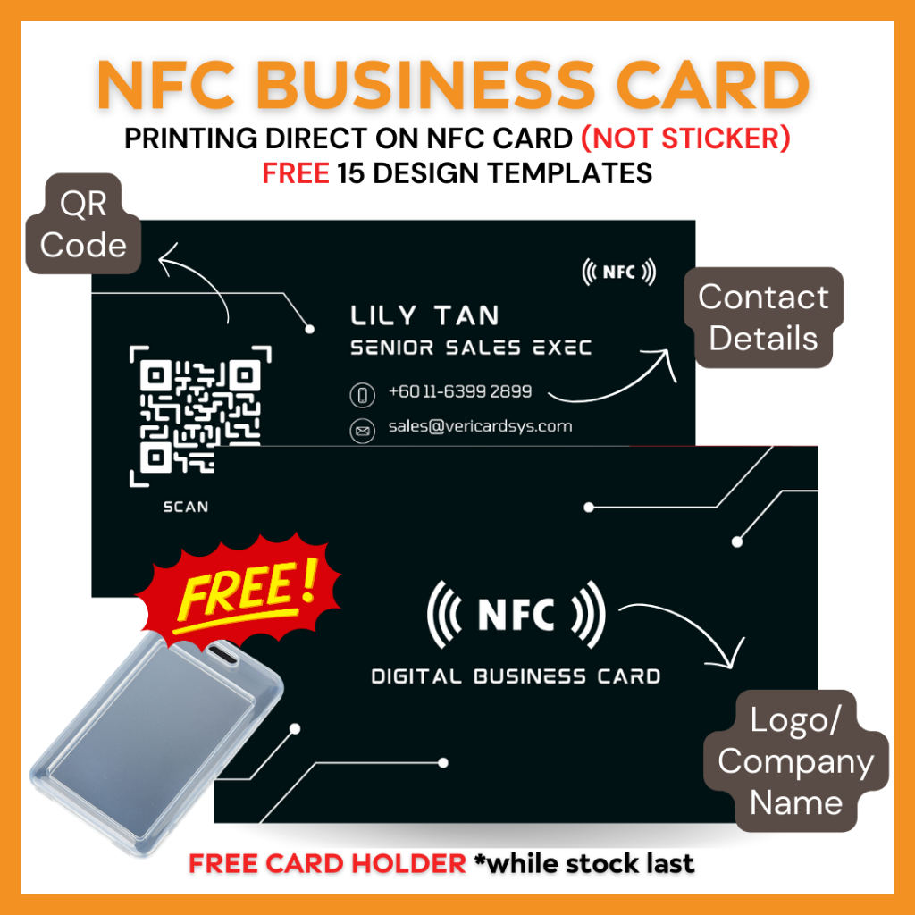 NFC Business Card/Direct Print Not Sticker/Digital Name Card/Kad Nama ...