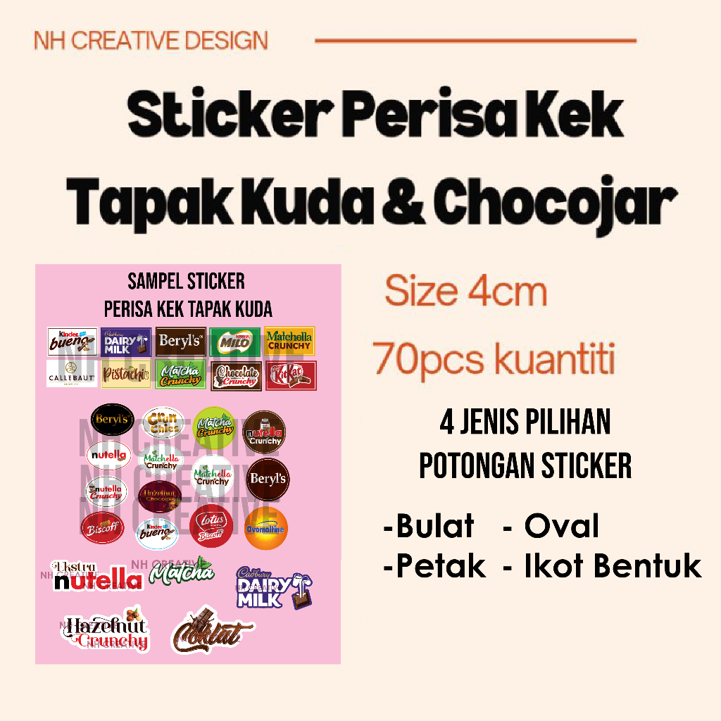 Sticker Perisa Kek Tapak Kuda flavor Steaker Label Chocojar Chocolate ...