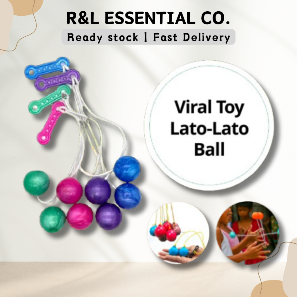 Multicolour Viral Toy Lato Lato Ball Mainan Viral Game Bola Tek Tek ...
