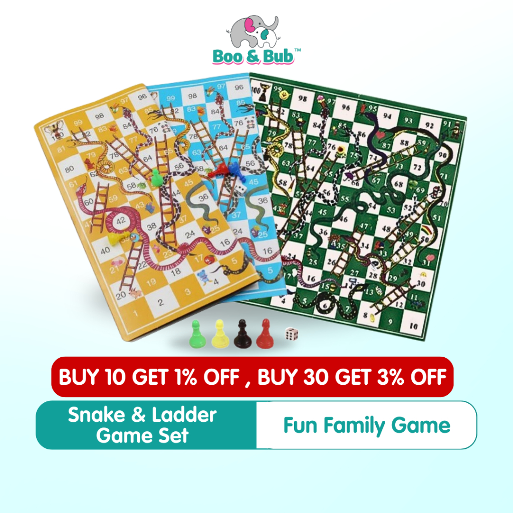 Boo&Bub Snake Ladder Board Game Set | Flight Chess Educational Portable ...