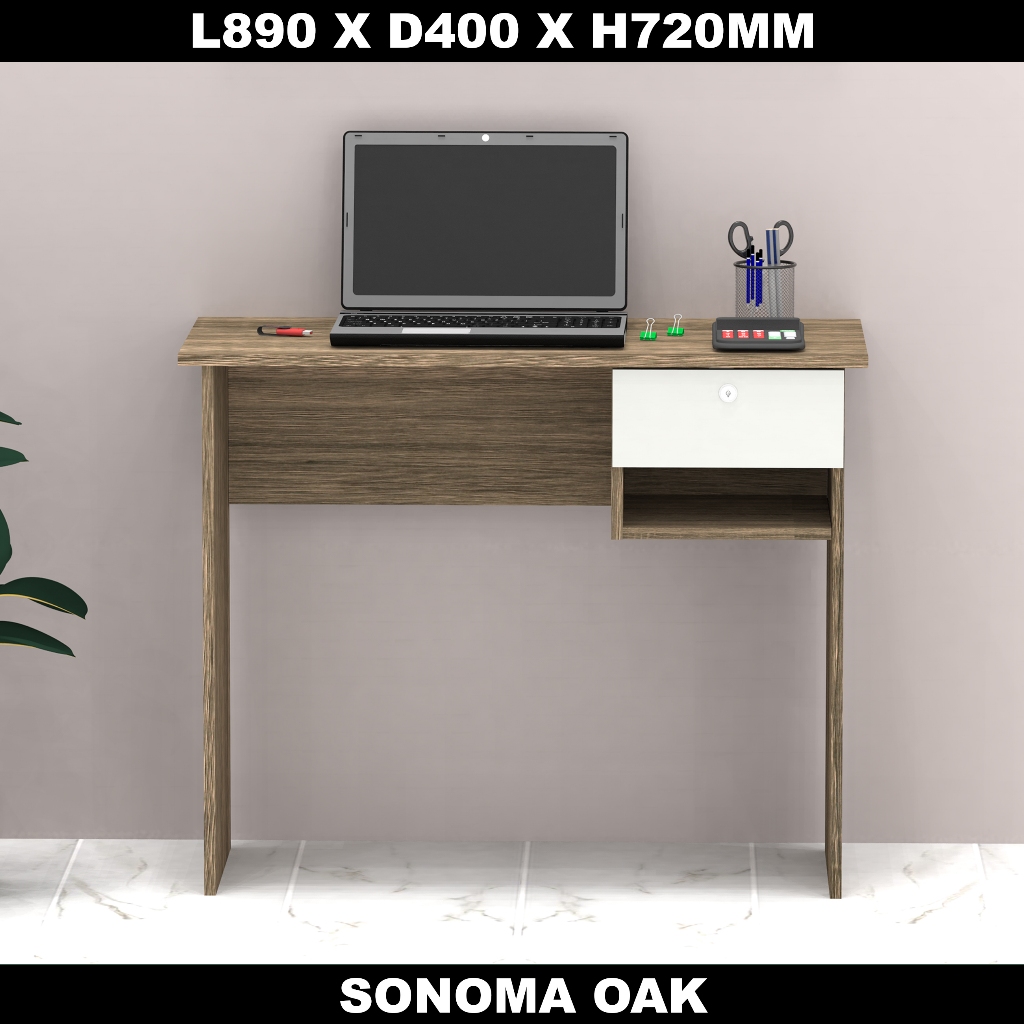 Mobilia Office Table Writing Table Student Study Desk with 1 Drawer ...