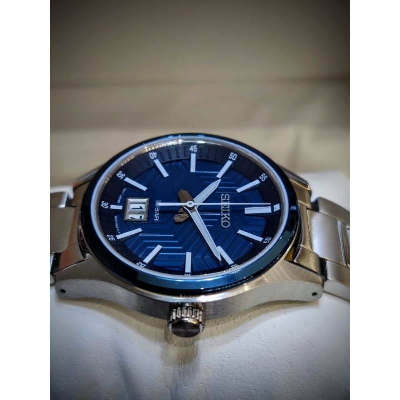 SEIKO QUARTZ 10BAR BLUE DIAL SUR559 | Shopee Singapore