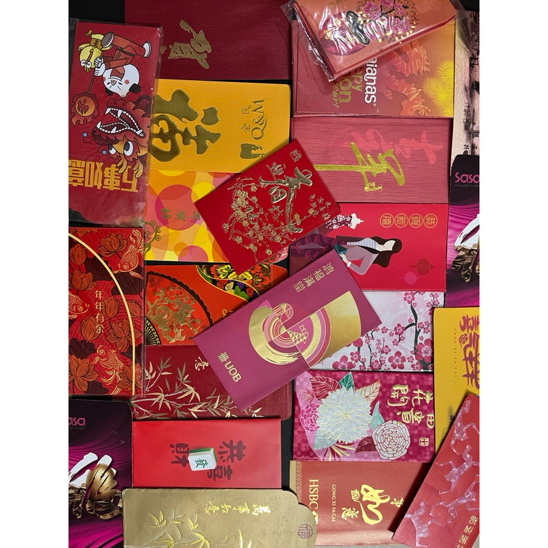 100 PIECES MIXED PAST YEARS NEW RED ANG PAU PACKET FOR MIXED DESIGNS ...