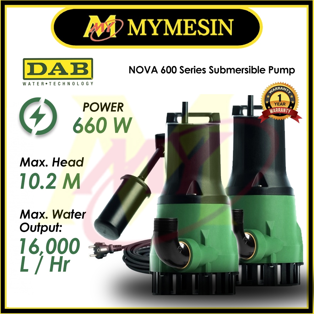 MY DAB NOVA 600 Series Submersible Water Pump / Drainage Pump With ...