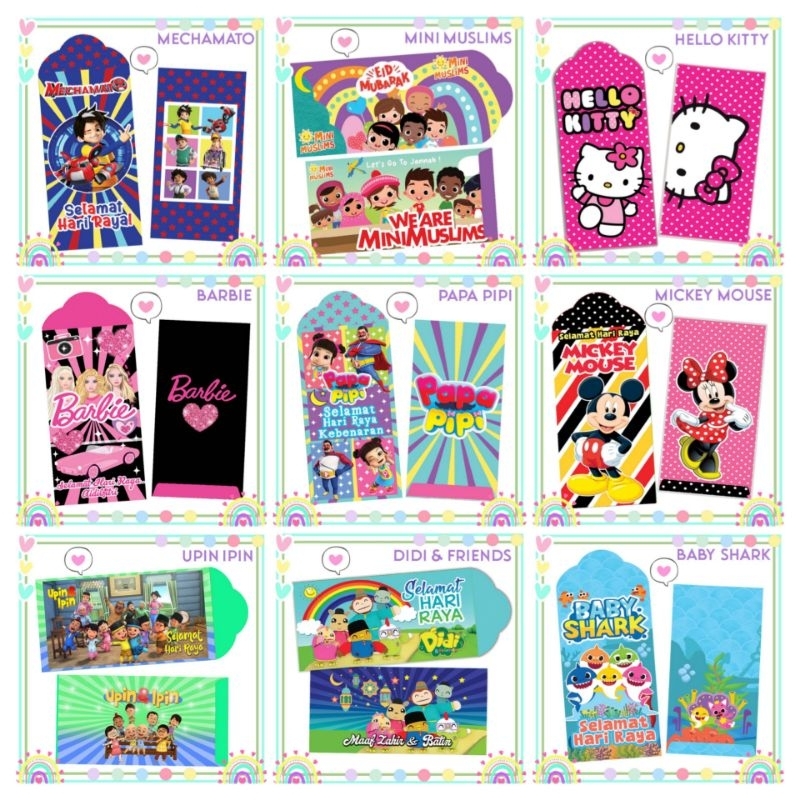 Sampul Raya 2024 1pek/5pcs Sampul Duit Raya Kartun Floral Pastel ...