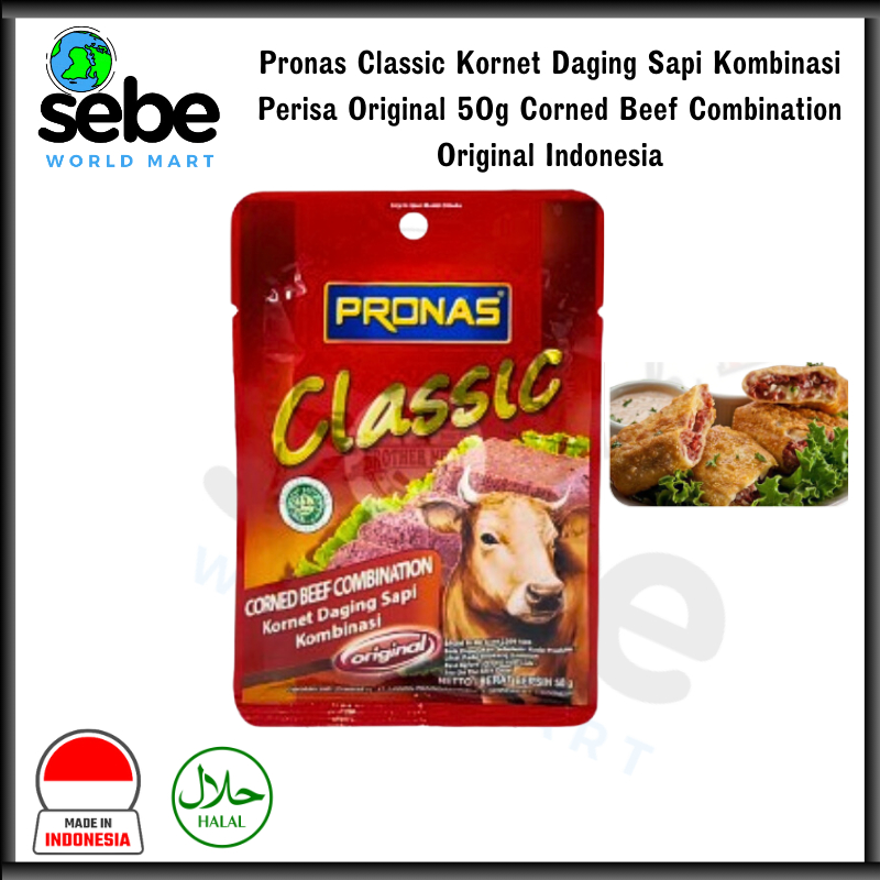 Pronas Classic Beef Kornet Combination Flavor 50g Corned Beef ...