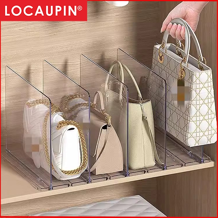 Locaupin Handbag Organizer for Closet,Adjustable Shelf Divider for ...