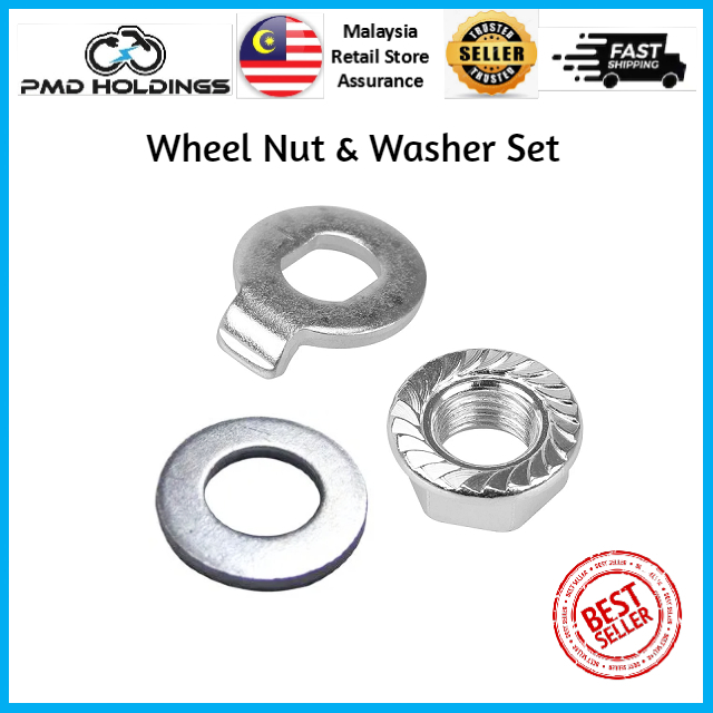 Wheel Nut & Washer Set Flange Nut Anti-Rotation Washer Flat/Spacer ...