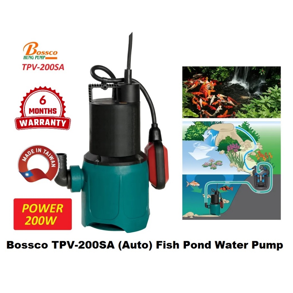 Bossco 200W Auto Sewage Dirty & Sea Water Submersible Pump | Shopee ...