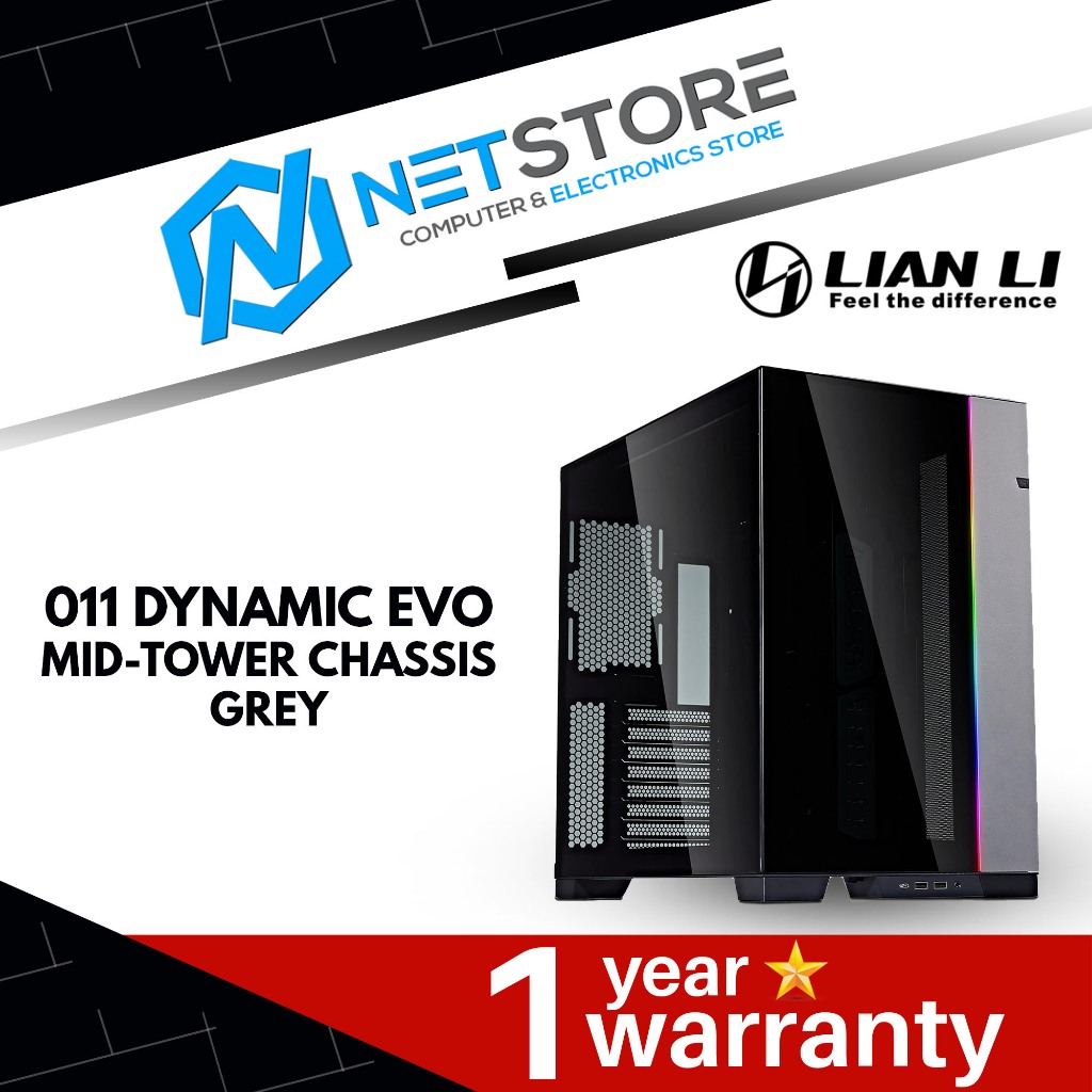 LIAN LI 011 DYNAMIC EVO MID-TOWER CHASSIS GREY - O11DEG | Shopee Singapore