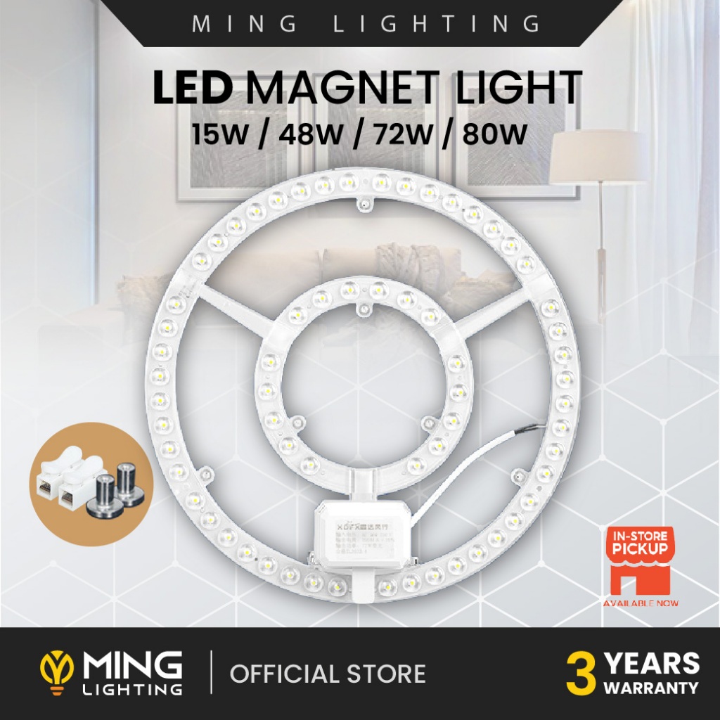 LED 3 Colors 15W 48W 72W 80W Magnet Light Circular Module Ring Lights ...
