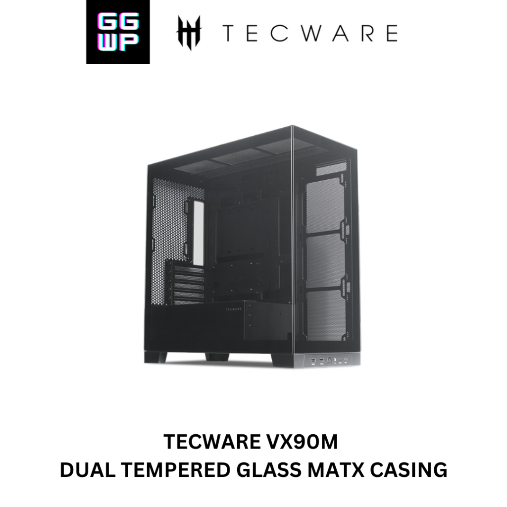 TECWARE VX90M Panoramic Dual Tempered Glass mATX Casing PC Case ...
