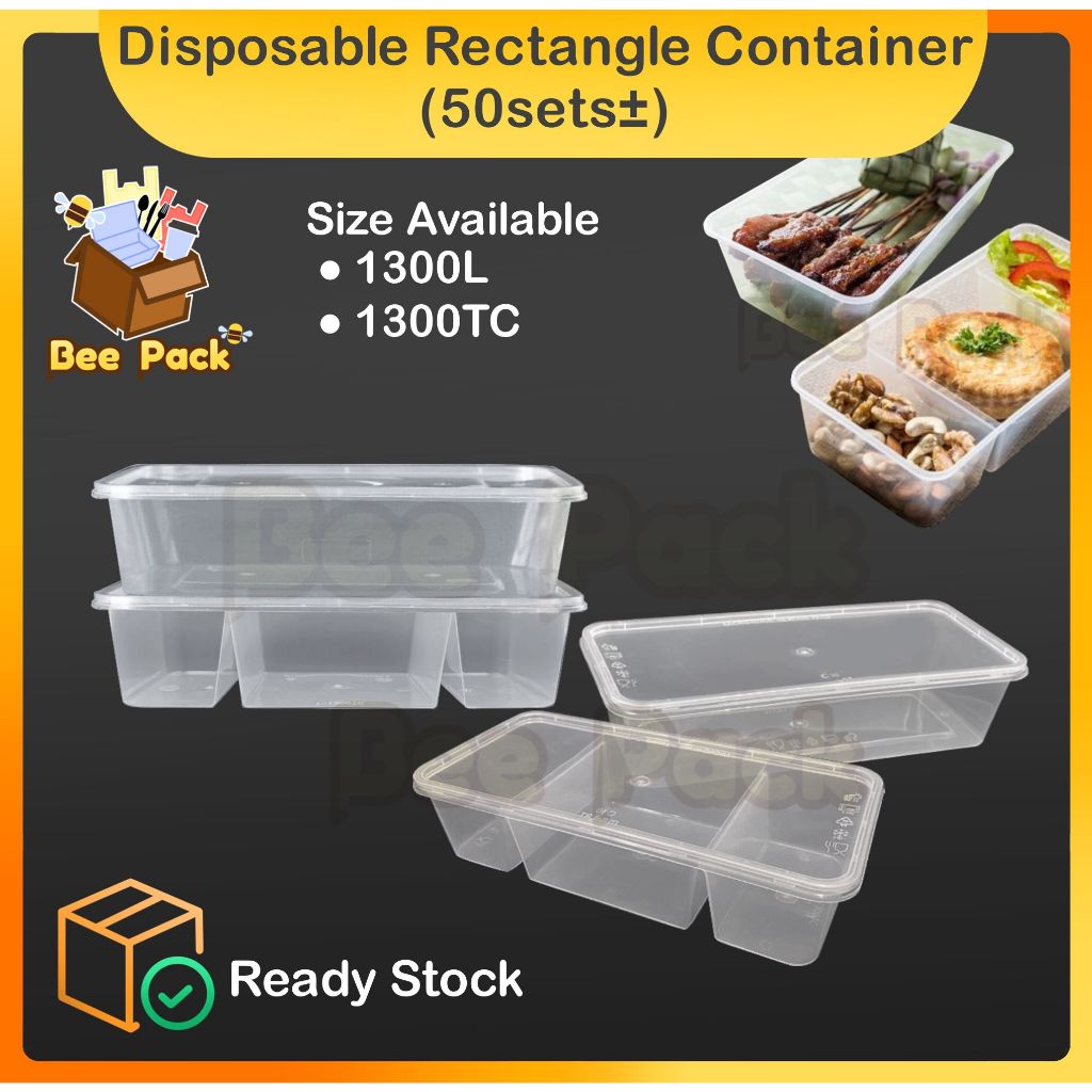 Disposable Plastic Food Rectangle Container /Plastic Bento Box /Bekas ...