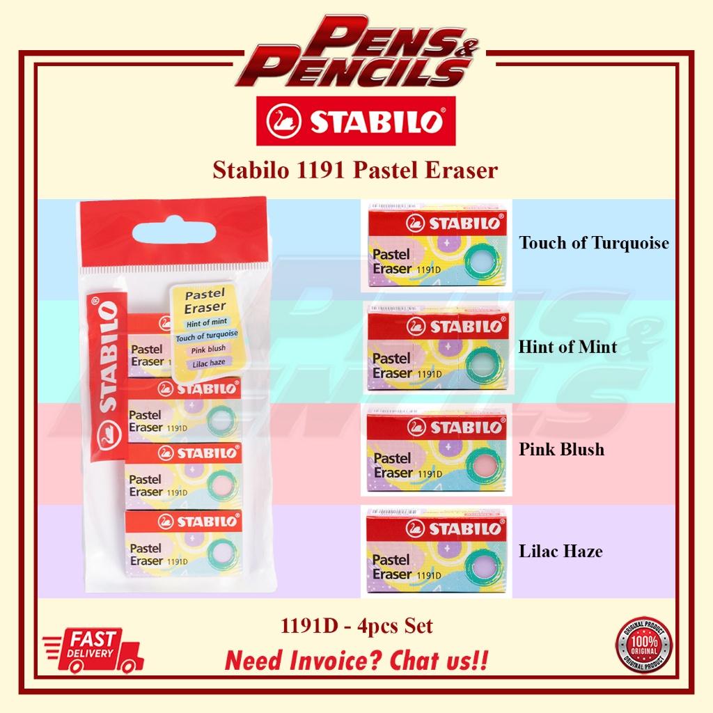 Stabilo Pastel Eraser Set / Pemadam Set / Stabilo 1191 / 1191D Pastel ...