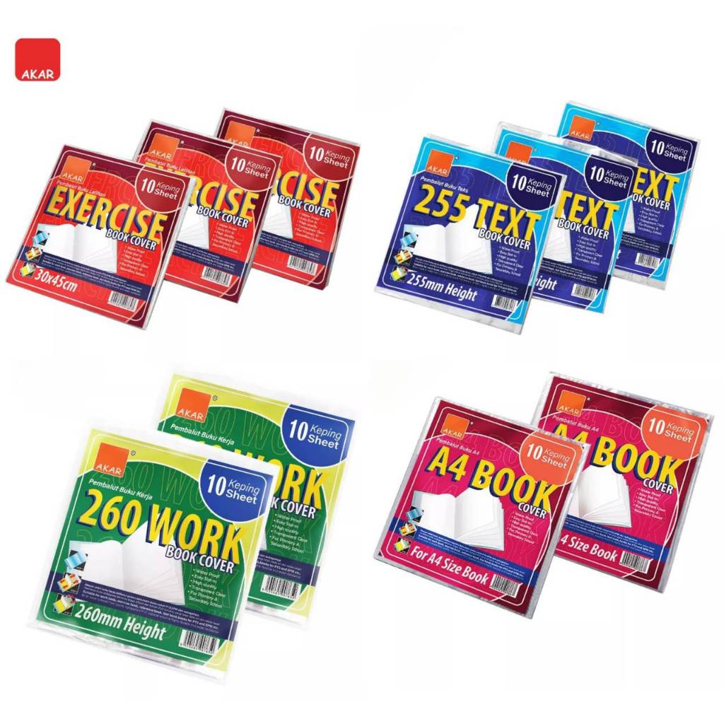 Akar Pembalut Buku Book Cover Clear Book Wrapper 10 Sheets Buku Latihan ...