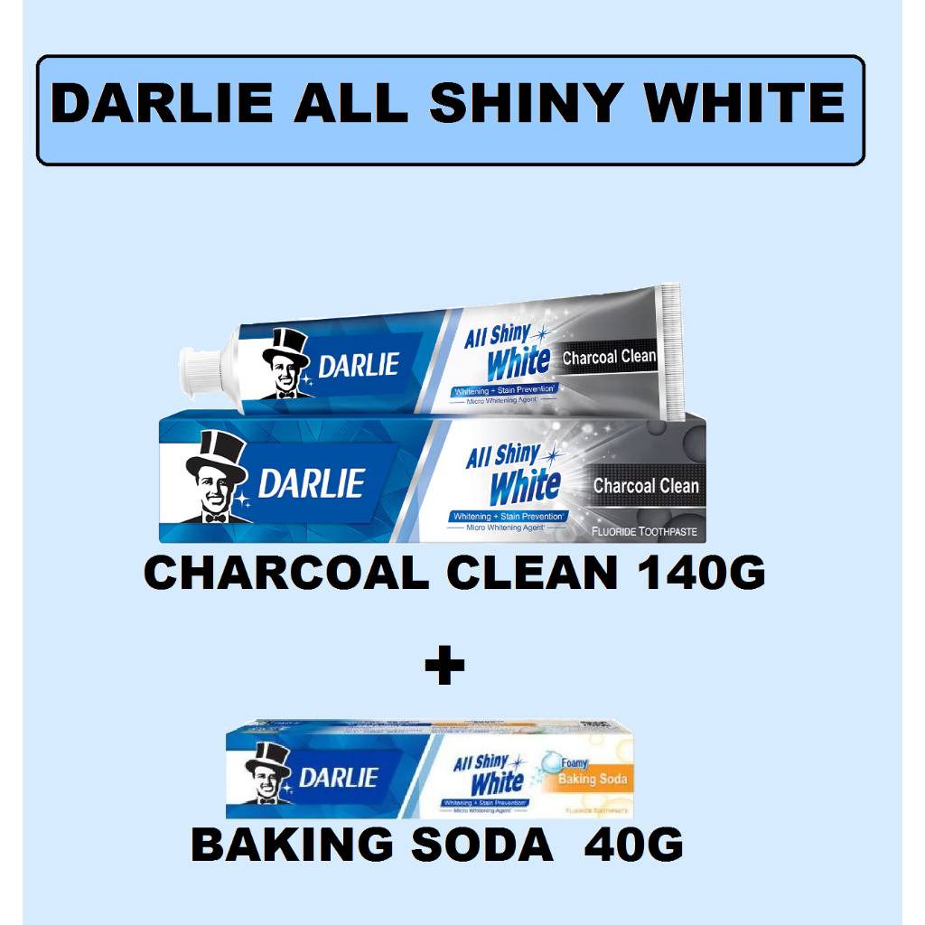 DARLIE ALL SHINY WHITE CHARCOAL CLEAN 140G (FREE BAKING SODA 40G ...
