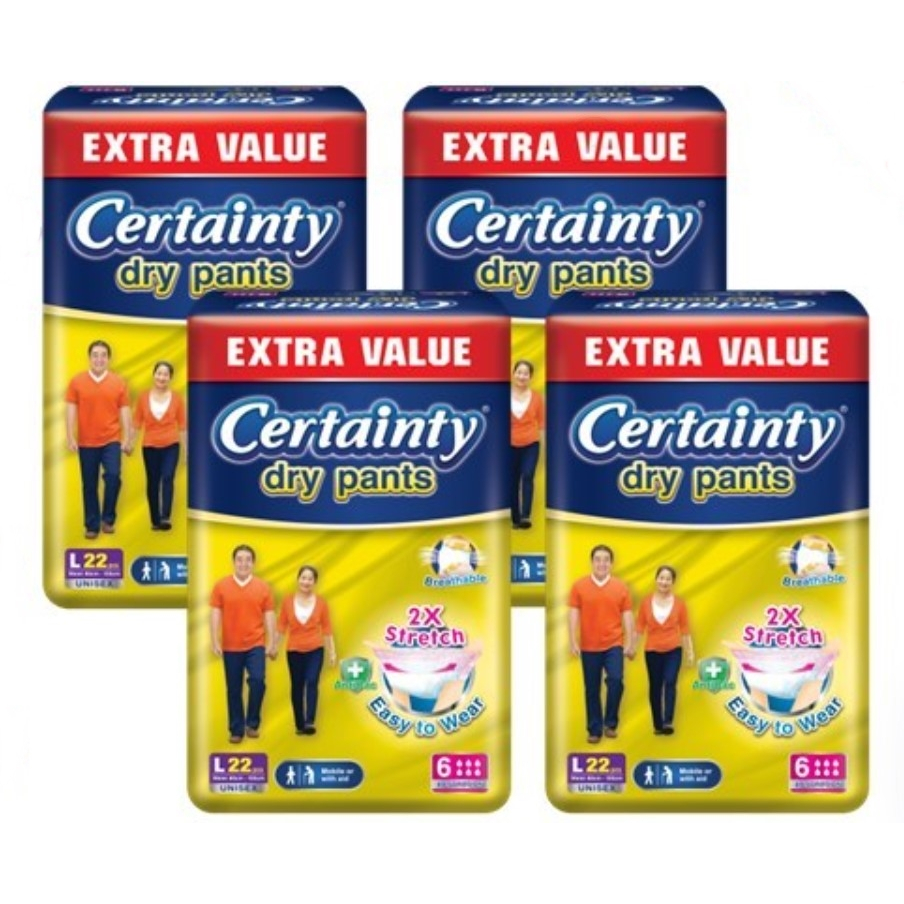 [4 Packs of L22 = L88] Certainty DryPants DayPants Disposable Adult ...