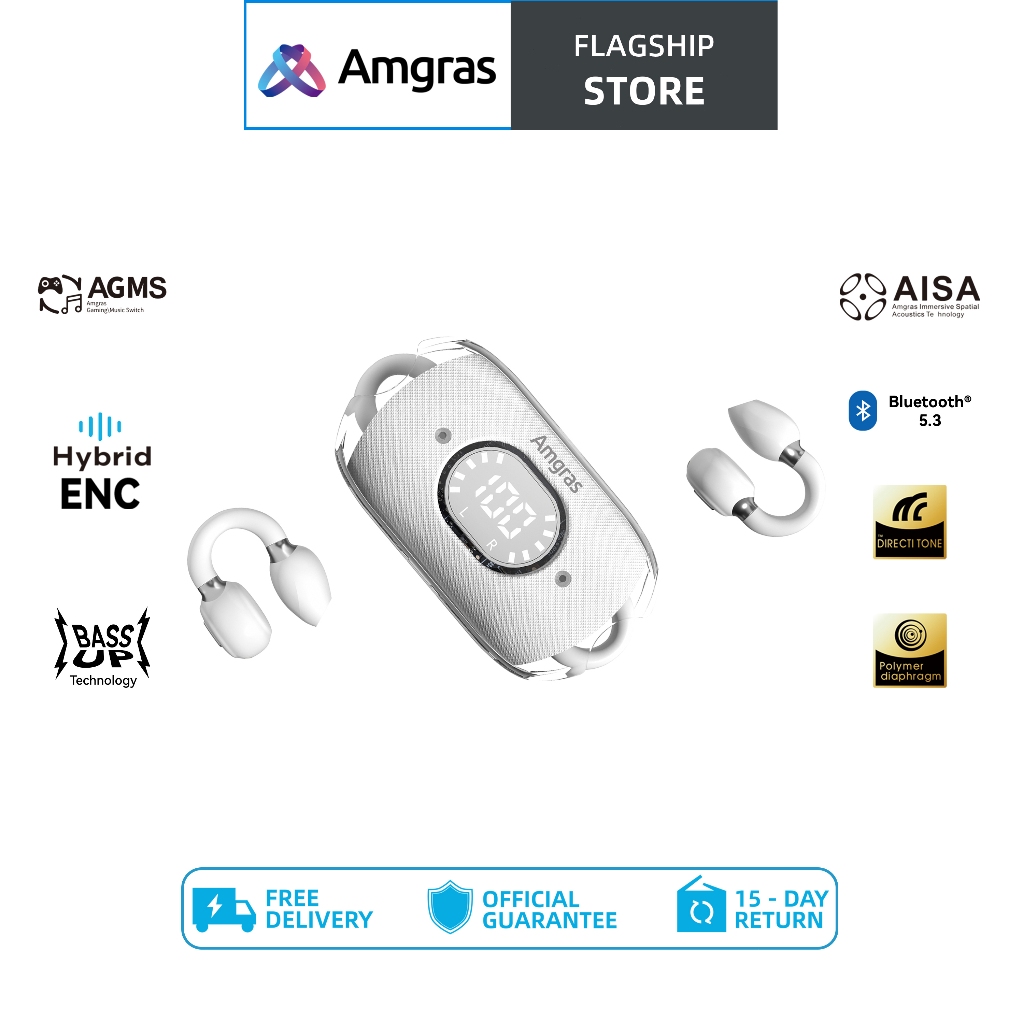 Amgras Spacebuds IV Pro OWS Bone Conduction Earbuds Gaming Earphone ...