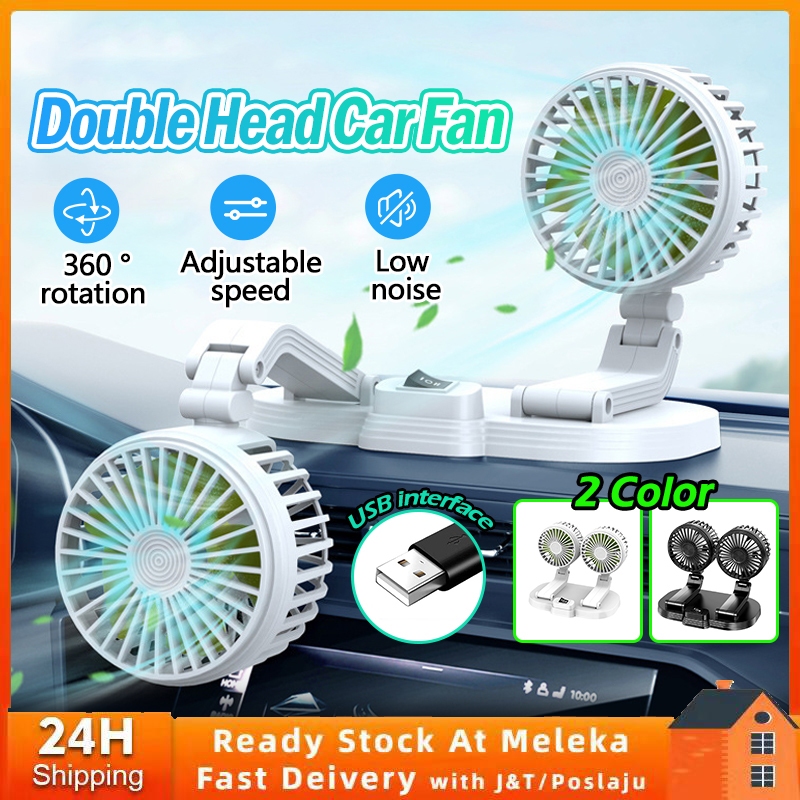 Car Strong Dual Fan Air Conditioning Double Booster Cooler 360 Desktop ...
