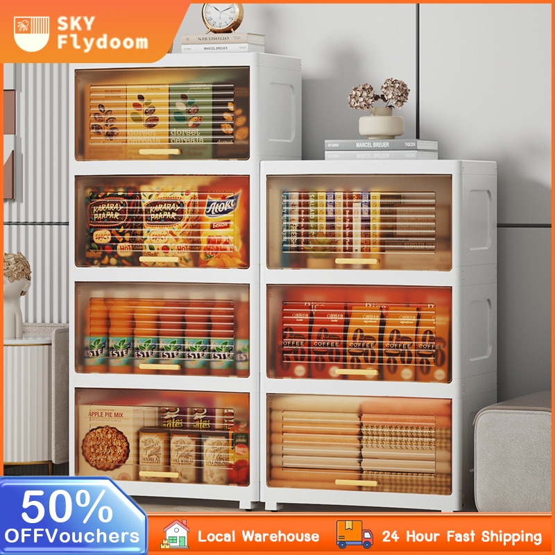 Kitchen Storage Cabinet Foldable Large Space Transparent Cabinet ...