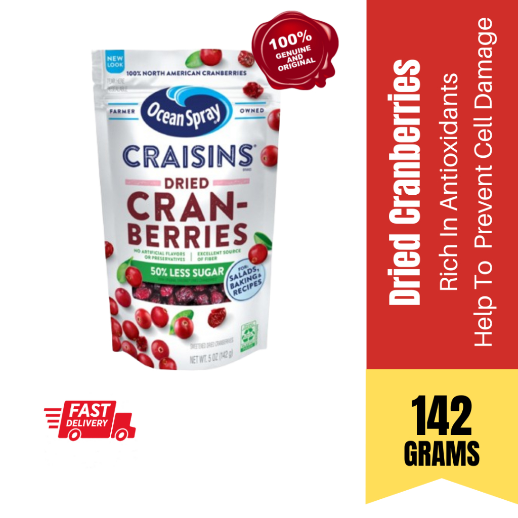 Ocean Spray Craisins 50% Less Sugar 142g | Rich In Antioxidants Healthy ...