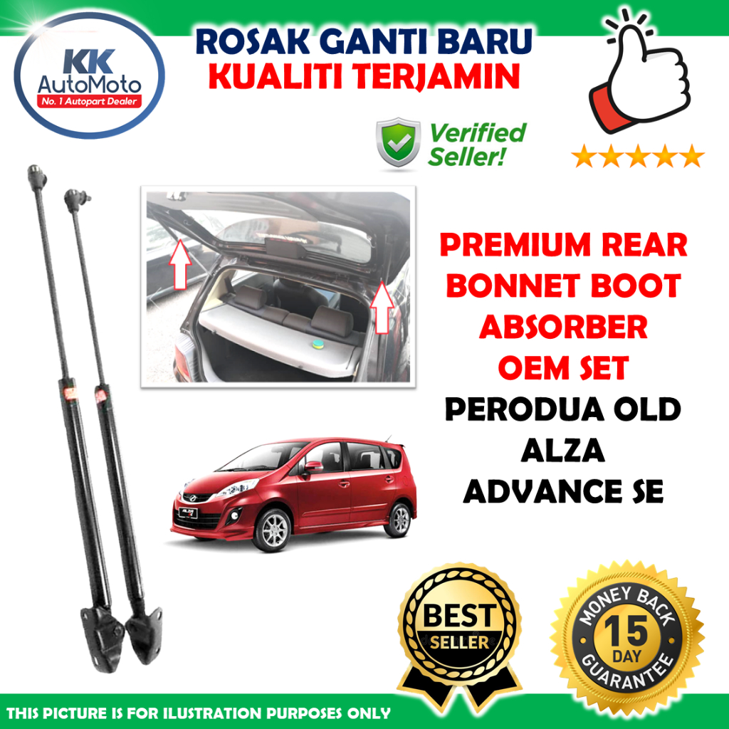 [2 BATANG] Perodua Alza Old SE Advance Premium Rear Bonnet Boot Damper ...