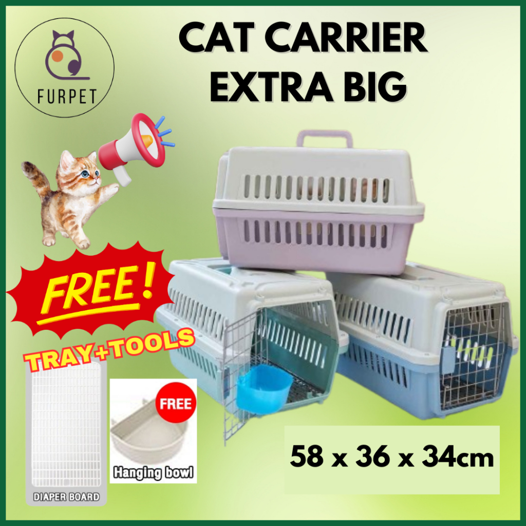 FURPET Pet Cat Carrier Extra Big Dog Carrier Sangkar Kucing Raga Kucing ...
