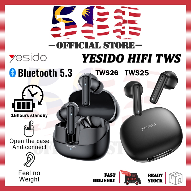 Yesido TWS26 TWS25 TWS Wireless Bluetooth Earphone 5.3 Bluetooth | Shopee Singapore