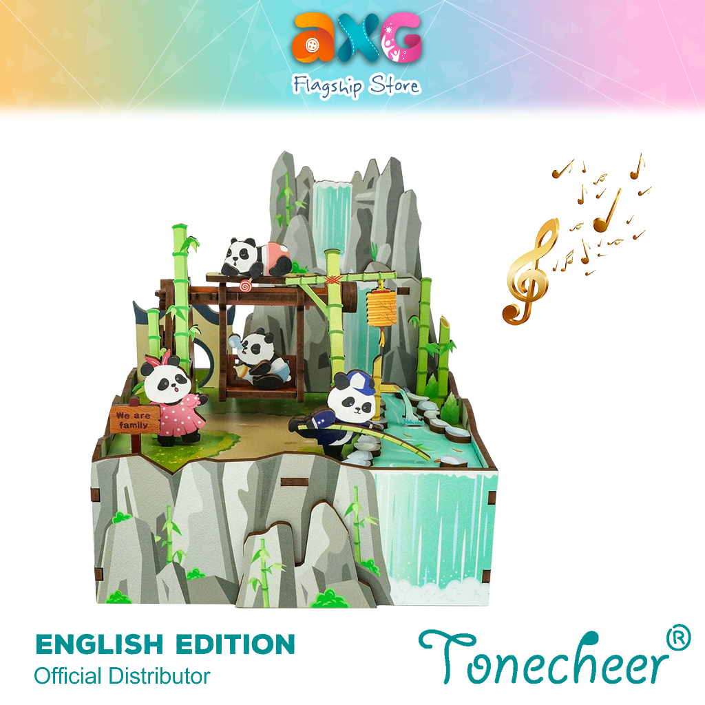 Tonecheer Panda’s Home Music Box (TQ057) DIY Wooden Musical Movement ...