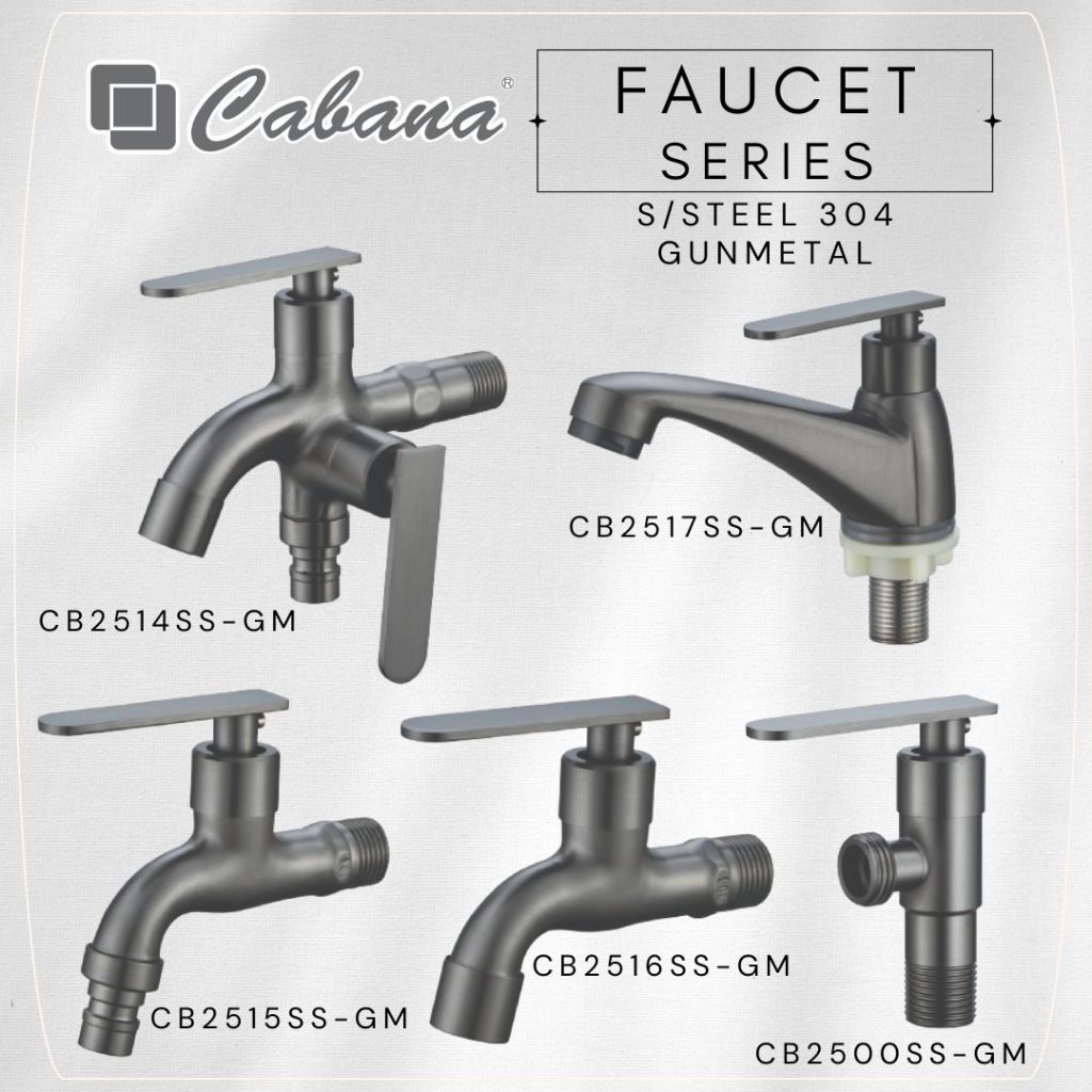 CABANA Bathroom Gunmetal Stainless Steel 304 Angle Valve/Wall Mounted ...