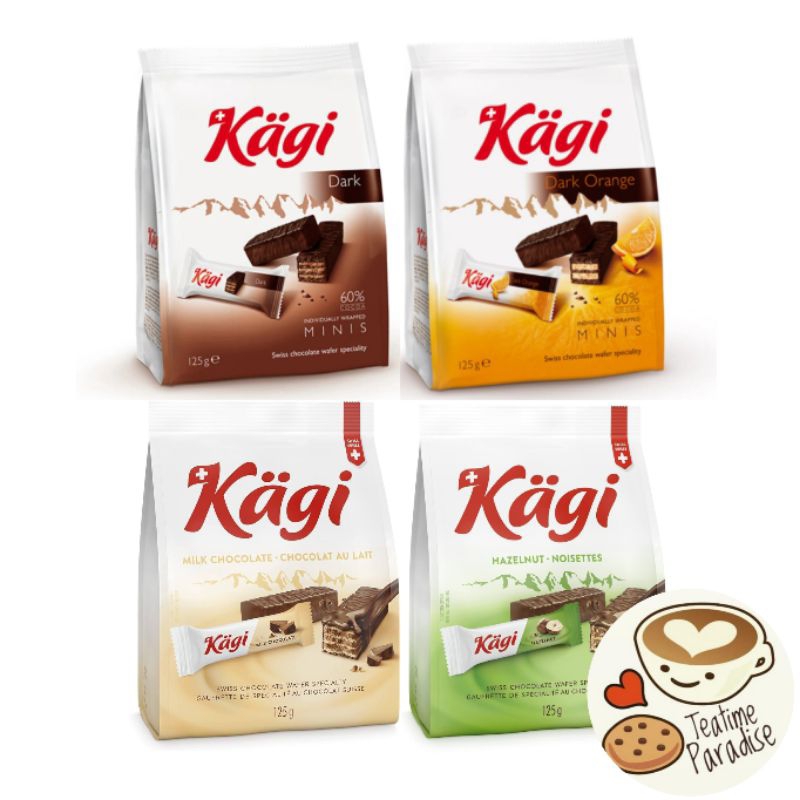 Kagi Swiss Chocolate Wafer Minis 125g (Dark Choc / Dark Orange / Milk ...