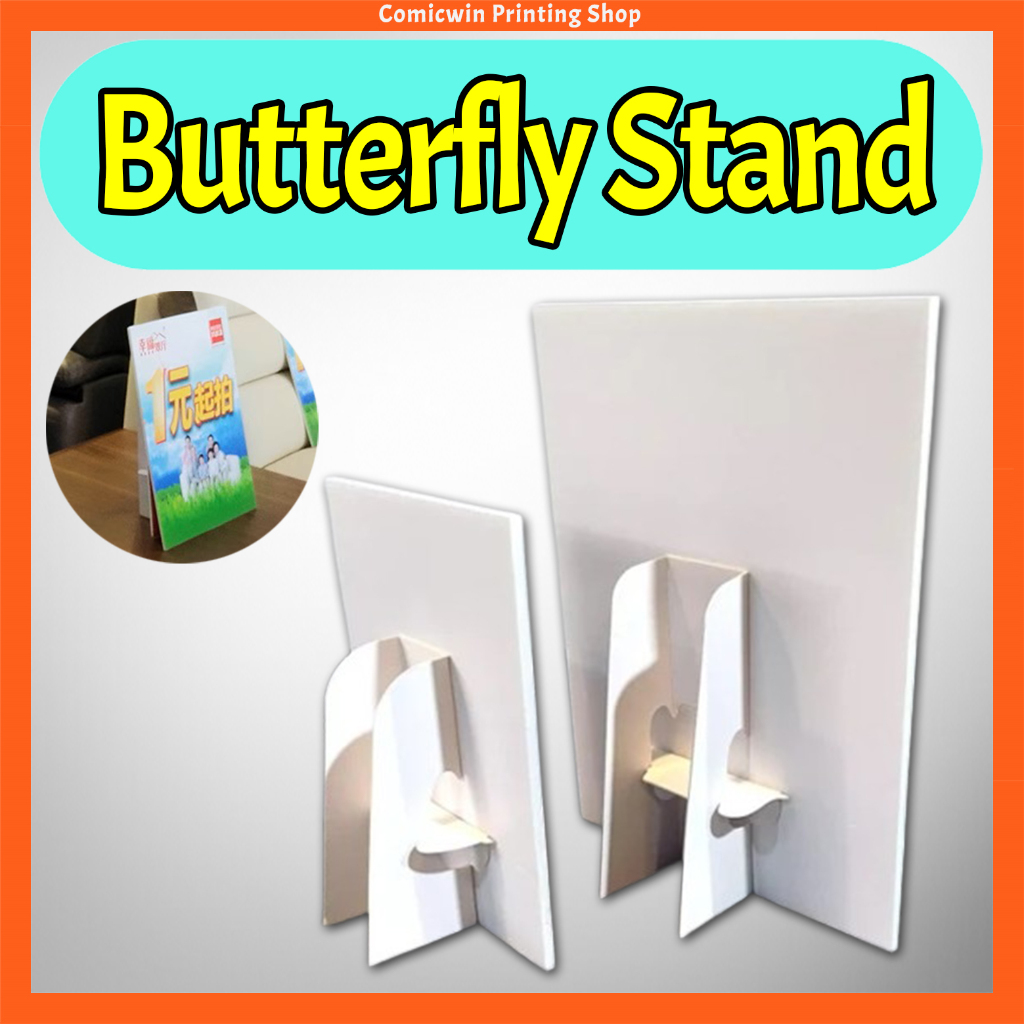 [Add-On Finishing] Butterfly Card Board Stand (A5, A4, A3 Size) Foam Board Stand, PVC Board ...