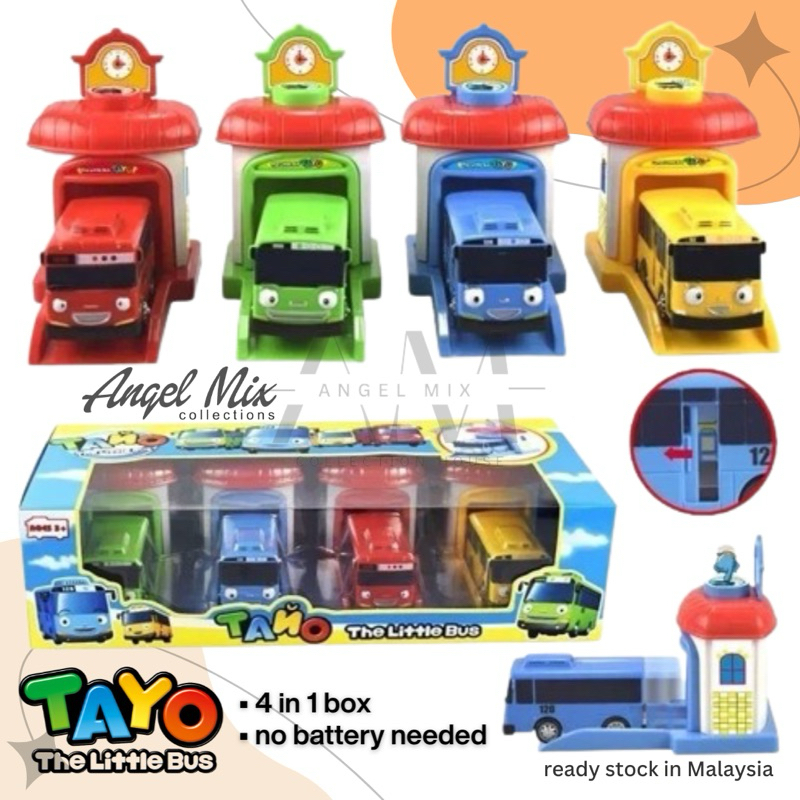 !! 4 in 1 Tayo Bus The Little Bus Model Children Toys Set Bas Tayo ...