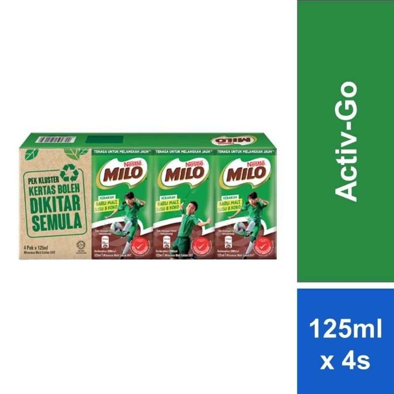NESTLE MILO Activ-Go UHT (125ml x 4pcs) | Shopee Singapore