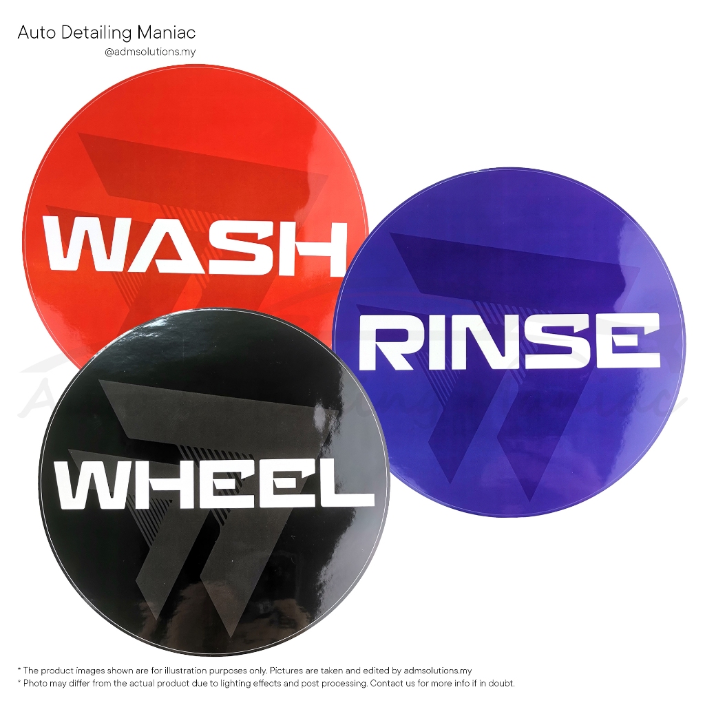 Car Wash Bucket Sticker (18CM) Wash Rinse Wheel Detailing Sticker ...
