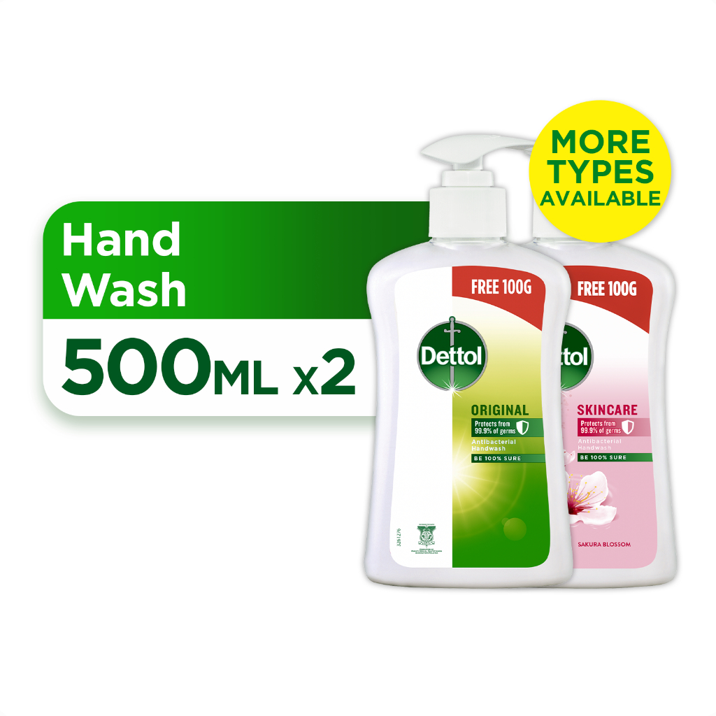 [Bundle Deal] Dettol Antibacterial Hand Wash 500ml x2 (Bigger Pack, Better Value) | Shopee Singapore
