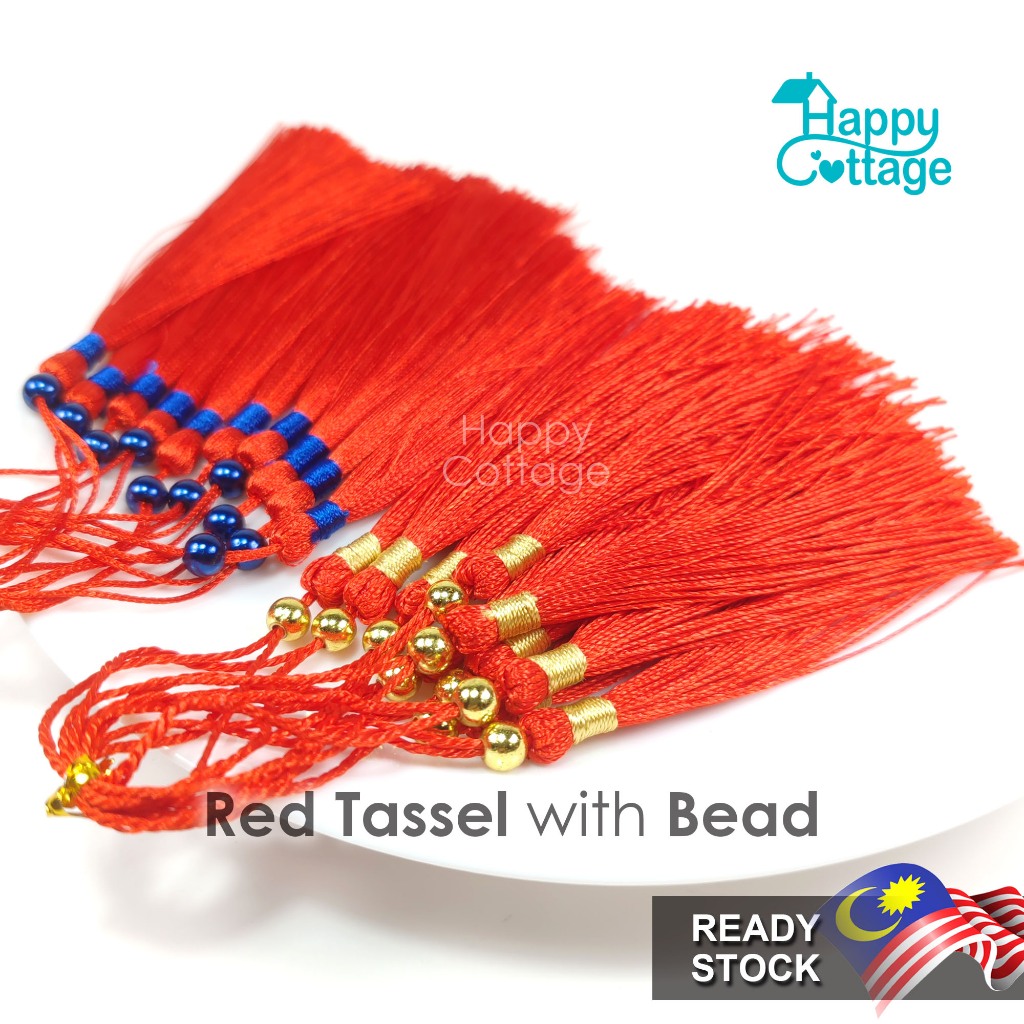 Red Tassel with Bead-10pcs/Small Tassel/Decoration/Art & Craft/DIY ...