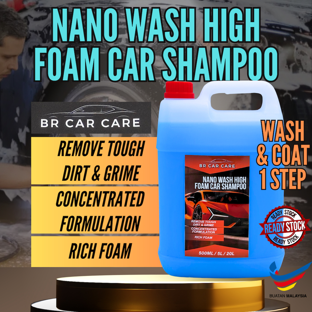 BR Nano Wash High Foam Car Shampoo 5L Easy Wash & Coat In 1 Step ...